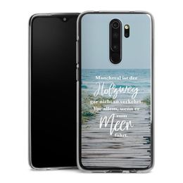 DeinDesign Xiaomi Redmi Note 8 Pro Handy Silikon H&uuml;lle Case transparent Handyh&uuml;lle Statement Beach Spruch Silikon Case