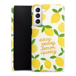 DeinDesign Galaxy S21 FE 5G Handy Premium Case Smartphone Handyh&uuml;lle Schutzh&uuml;lle matt Spruch Statement Lemon Premium Case