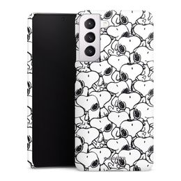 DeinDesign Galaxy S21 FE 5G Handy Premium Case Smartphone Handyh&uuml;lle Schutzh&uuml;lle matt Peanuts Snoopy Muster Premium Case