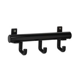 Wandgarderobe aus Aluminium, schwarz, VE 2 St&uuml;ck, Haken aus Kunststoff, BxH 300 x 100 mm, 3 Haken kaiserkraft