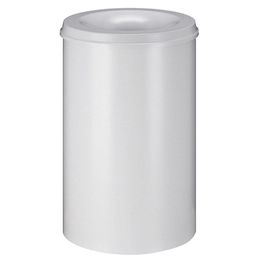 Sicherheitspapierkorb, Stahl, flammhemmend, Volumen 110 l, Hx&Oslash; 720 x 470 mm, Korpus wei&szlig; / L&ouml;schkopf wei&szlig; kaiserkraft