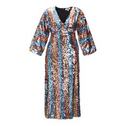 Dorothy Perkins Petite Kleid Damen Gr&ouml;&szlig;e 34 t&uuml;rkis / gold / orchidee / schwarz Winterkleid