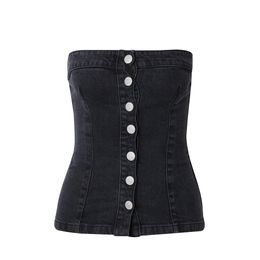Daahls by Emma Roberts exclusively for ABOUT YOU Top 'Danai' Damen Gr&ouml;&szlig;e L black denim
