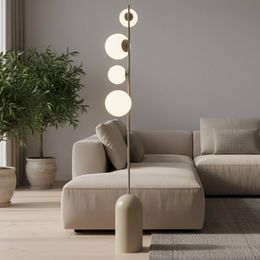 Stehleuchte Etno LP4, beige, Glas/Stahl, Höhe 140 cm, G9