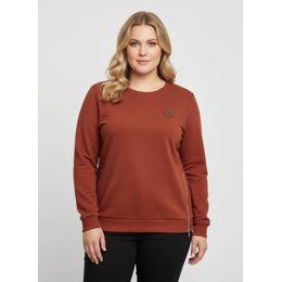 sheego Gro&szlig;e Gr&ouml;&szlig;en Sweatshirt mit Rippb&uuml;ndchen, rostrot, Gr&ouml;&szlig;e 54 - Damen