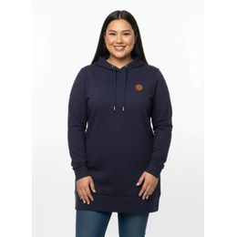 sheego Gro&szlig;e Gr&ouml;&szlig;en Longsweatshirt mit Kapuze, marine, Gr&ouml;&szlig;e 50 - Damen