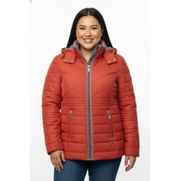 sheego Gro&szlig;e Gr&ouml;&szlig;en Steppjacke mit Flanell-Details, terra, Gr&ouml;&szlig;e 44 - Damen