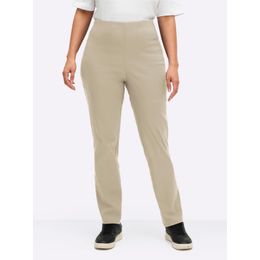 sheego Gro&szlig;e Gr&ouml;&szlig;en Hose mit Dehnbund, Viskose-Qualit&auml;t, sand, Gr&ouml;&szlig;e 225 - Damen