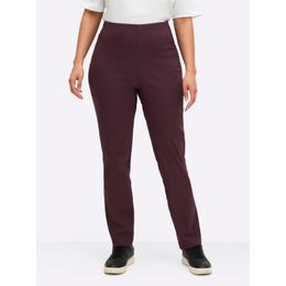 sheego Gro&szlig;e Gr&ouml;&szlig;en Hose mit Dehnbund, Viskose-Qualit&auml;t, weinrot, Gr&ouml;&szlig;e 22 - Damen