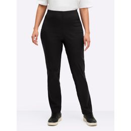 sheego Gro&szlig;e Gr&ouml;&szlig;en Hose mit Dehnbund, Viskose-Qualit&auml;t, schwarz, Gr&ouml;&szlig;e 215 - Damen