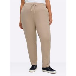 sheego Gro&szlig;e Gr&ouml;&szlig;en Schlupfhose in Stretch-Qualit&auml;t, beige, Gr&ouml;&szlig;e 54 - Damen