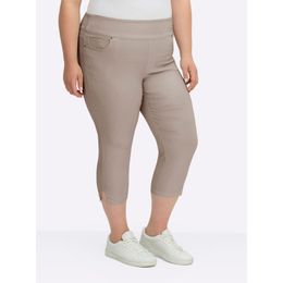 sheego Gro&szlig;e Gr&ouml;&szlig;en Stretch-Hose in Wadenl&auml;nge, stein, Gr&ouml;&szlig;e 24 - Damen