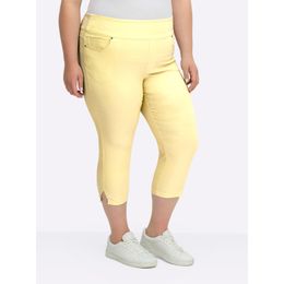 sheego Gro&szlig;e Gr&ouml;&szlig;en Stretch-Hose in Wadenl&auml;nge, vanillegelb, Gr&ouml;&szlig;e 25 - Damen