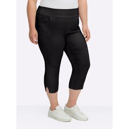 sheego Gro&szlig;e Gr&ouml;&szlig;en Stretch-Hose in Wadenl&auml;nge, schwarz, Gr&ouml;&szlig;e 54 - Damen