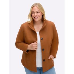 sheego Gro&szlig;e Gr&ouml;&szlig;en Jacke mit Schmuckkn&ouml;pfen, cognac, Gr&ouml;&szlig;e 46 - Damen
