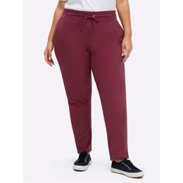 sheego Gro&szlig;e Gr&ouml;&szlig;en Schlupfhose in Stretch-Qualit&auml;t, bordeaux, Gr&ouml;&szlig;e 44 - Damen
