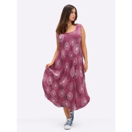 sheego Gro&szlig;e Gr&ouml;&szlig;en Druckkleid mit Bl&uuml;ten-Muster, figurumspielend, beere-graphit-bedruckt, Gr&ouml;&szlig;e 50 - Damen
