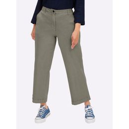 sheego Gro&szlig;e Gr&ouml;&szlig;en Culotte mit aufgesetzten Taschen hinten, khaki, Gr&ouml;&szlig;e 52 - Damen