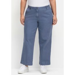 sheego Gro&szlig;e Gr&ouml;&szlig;en Culotte mit aufgesetzten Taschen hinten, rauchblau, Gr&ouml;&szlig;e 52 - Damen