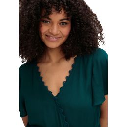 sheego by Joe Browns sheego Gro&szlig;e Gr&ouml;&szlig;en Maxikleid in Wickeloptik, mit Stufenvolant, petrol, Gr&ouml;&szlig;e 54 - Damen