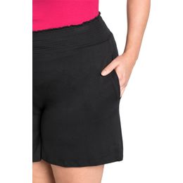 sheego Gro&szlig;e Gr&ouml;&szlig;en Lockere Shorts mit Smokbund, schwarz, Gr&ouml;&szlig;e 46 - Damen