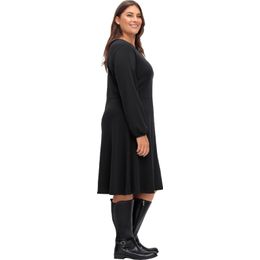 sheego Gro&szlig;e Gr&ouml;&szlig;en Weitschaftstiefel aus Leder, mit Stretch-Einsatz, schwarz, Gr&ouml;&szlig;e 40 - Damen
