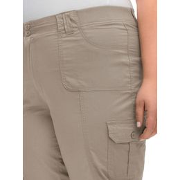 sheego Gro&szlig;e Gr&ouml;&szlig;en Caprihose mit weitenverstellbarem Saum, taupe, Gr&ouml;&szlig;e 44 - Damen