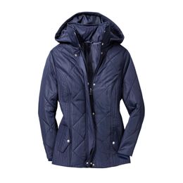 sheego Gro&szlig;e Gr&ouml;&szlig;en Jacke mit Rippb&uuml;ndchen als Windschutz, marine, Gr&ouml;&szlig;e 54 - Damen