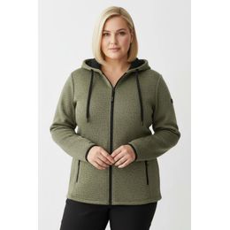sheego Gro&szlig;e Gr&ouml;&szlig;en Fleecejacke mit Antipilling-Ausr&uuml;stung, schilf-meliert, Gr&ouml;&szlig;e 52 - Damen