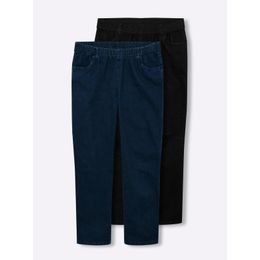 sheego Gro&szlig;e Gr&ouml;&szlig;en Jeans in Stretch-Qualit&auml;t, dark blue + black denim, Gr&ouml;&szlig;e 25 - Damen