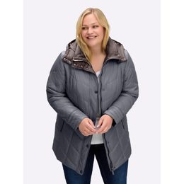sheego Gro&szlig;e Gr&ouml;&szlig;en Steppjacke in Microfaser-Qualit&auml;t, pflegeleicht, grau, Gr&ouml;&szlig;e 46 - Damen