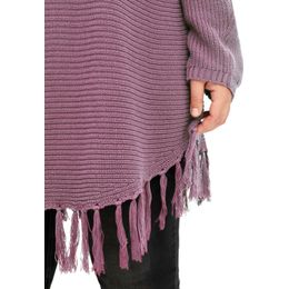 sheego Gro&szlig;e Gr&ouml;&szlig;en Strickpullover in Ponchoform, mauve, Gr&ouml;&szlig;e 56/58 - Damen