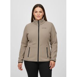 sheego Gro&szlig;e Gr&ouml;&szlig;en Fleecejacke mit Stickerei, taupe, Gr&ouml;&szlig;e 46 - Damen