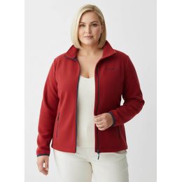 sheego Gro&szlig;e Gr&ouml;&szlig;en Fleecejacke mit Stickerei, rot, Gr&ouml;&szlig;e 46 - Damen