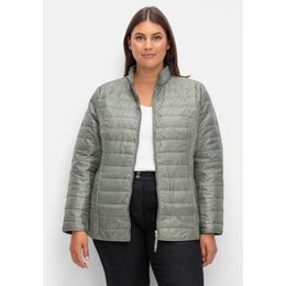 sheego Gro&szlig;e Gr&ouml;&szlig;en Steppjacke leicht wattiert, schilf, Gr&ouml;&szlig;e 48 - Damen