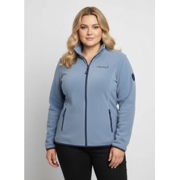 sheego Gro&szlig;e Gr&ouml;&szlig;en Fleecejacke mit Stickerei, bleu, Gr&ouml;&szlig;e 50 - Damen