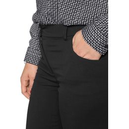 sheego Gro&szlig;e Gr&ouml;&szlig;en Stretch-Hose in weiter Form, mit B&uuml;gelfalte, schwarz, Gr&ouml;&szlig;e 50 - Damen