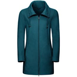 sheego Gro&szlig;e Gr&ouml;&szlig;en Fleecejacke mit 2-Wege-Rei&szlig;verschluss, petrol, Gr&ouml;&szlig;e 48 - Damen