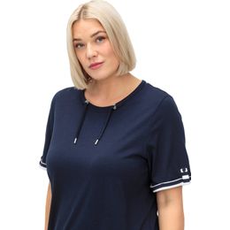 sheego Gro&szlig;e Gr&ouml;&szlig;en Shirtkleid mit Bindeb&auml;ndern, marine, Gr&ouml;&szlig;e 52/54 - Damen