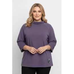 sheego Gro&szlig;e Gr&ouml;&szlig;en 3/4-Arm-Shirt mit halsfernem Rollkragen, feige, Gr&ouml;&szlig;e 50 - Damen