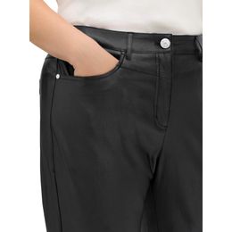 sheego Gro&szlig;e Gr&ouml;&szlig;en Lederimitathose mit geradem Bein, schwarz, Gr&ouml;&szlig;e 58 - Damen