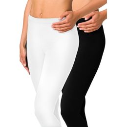 sheego Gro&szlig;e Gr&ouml;&szlig;en Leggings, wei&szlig;, schwarz, Gr&ouml;&szlig;e 52/54 - Damen