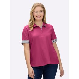 sheego Gro&szlig;e Gr&ouml;&szlig;en Poloshirt in Pikee-Qualit&auml;t, fuchsia, Gr&ouml;&szlig;e 52 - Damen