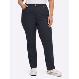 sheego Gro&szlig;e Gr&ouml;&szlig;en 5-Pocket-Jeans mit bestickten Ges&auml;&szlig;taschen, marine, Gr&ouml;&szlig;e 46 - Damen