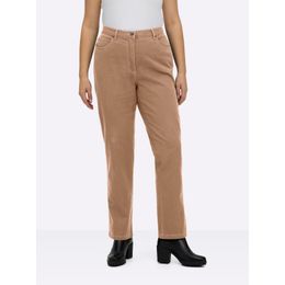sheego Gro&szlig;e Gr&ouml;&szlig;en 5-Pocket-Jeans mit Stretch-Anteil, camel, Gr&ouml;&szlig;e 48 - Damen