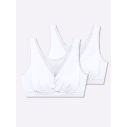w&auml;schepur sheego Gro&szlig;e Gr&ouml;&szlig;en Bustier mit doppeltem Softbund, 2 St&uuml;ck wei&szlig;, Gr&ouml;&szlig;e 52 - Damen