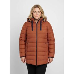 sheego Gro&szlig;e Gr&ouml;&szlig;en Steppjacke mit elastischer Kontrast-Paspelierung, rostrot, Gr&ouml;&szlig;e 54 - Damen