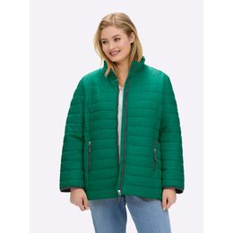 sheego Gro&szlig;e Gr&ouml;&szlig;en Steppjacke mit kontrastfarbenen Akzenten, gr&uuml;n, Gr&ouml;&szlig;e 54 - Damen