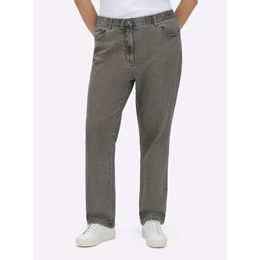 sheego Gro&szlig;e Gr&ouml;&szlig;en 5-Pocket-Jeans mit innenliegendem Dehnbund, grey-denim, Gr&ouml;&szlig;e 46 - Damen