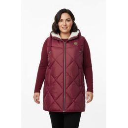 sheego Gro&szlig;e Gr&ouml;&szlig;en Kapuzenweste mit Fleece-Futter, dunkelrot, Gr&ouml;&szlig;e 54 - Damen
